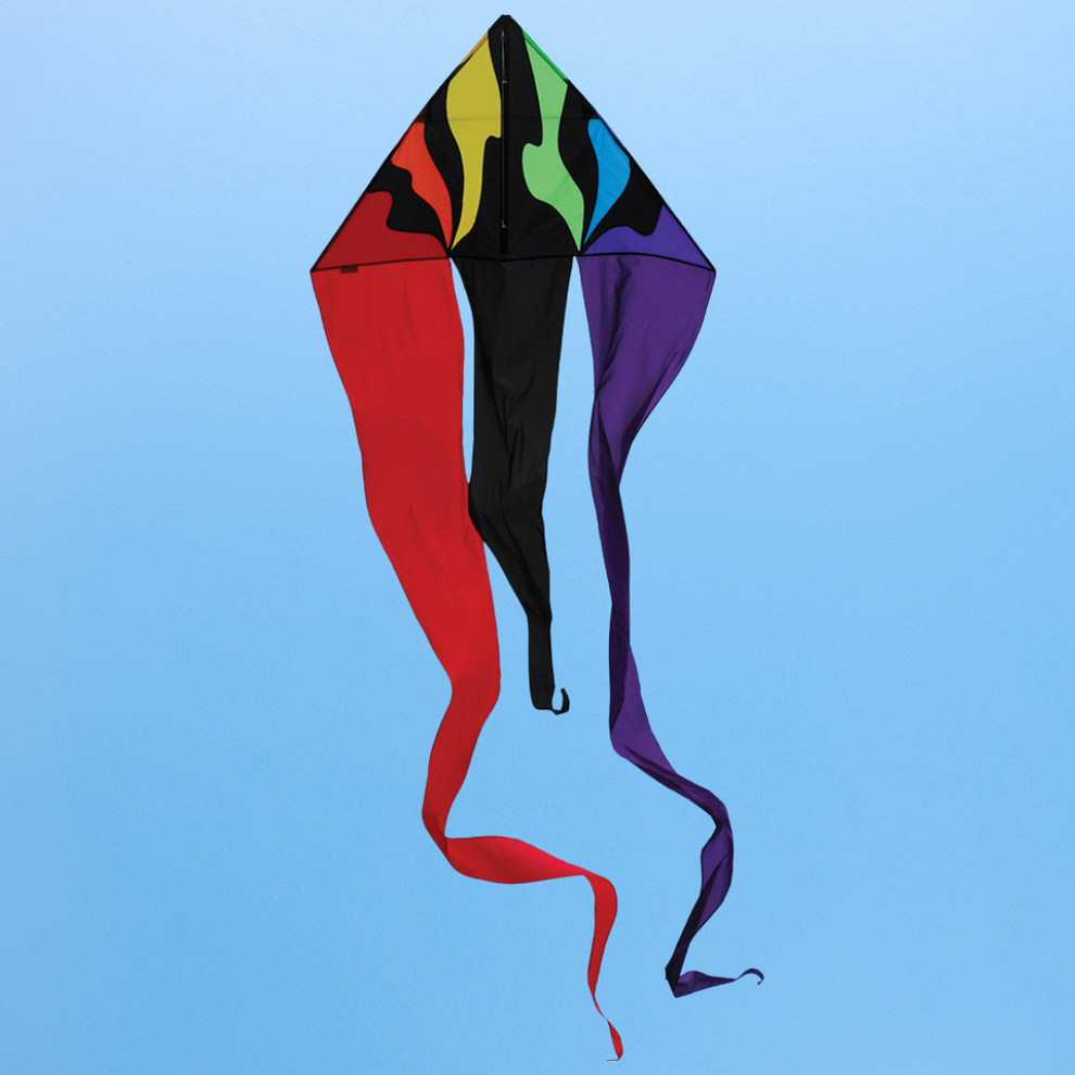 56" Flo-Tail Delta Kite - Rainbow – Fly It Port A