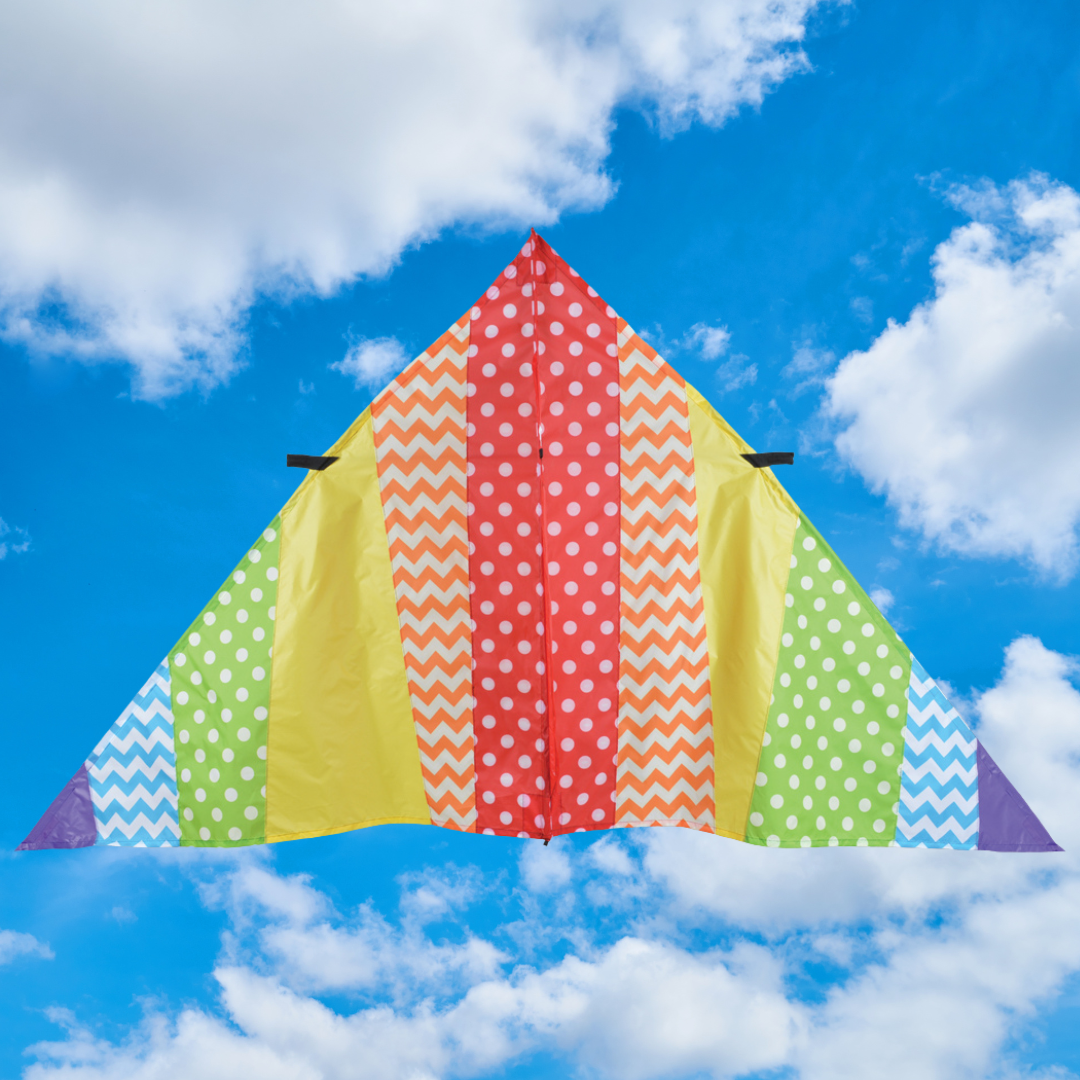 9' Delta Kite - Pattern Rainbow – Fly It Port A